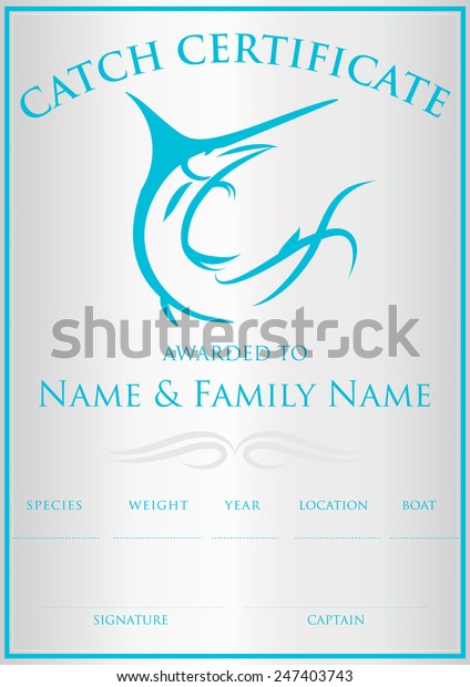 Catch Certificate Angler Vector Illustration Stock Vector (Royalty Free ...