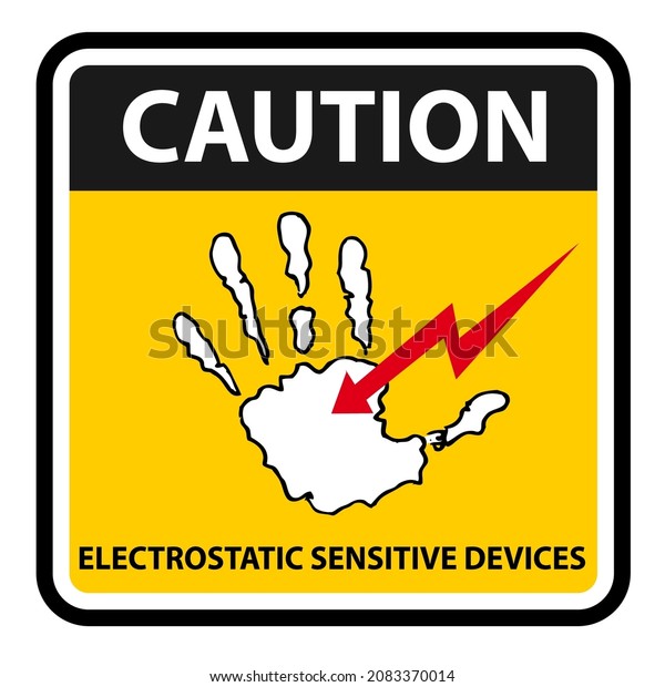 Caution Electrostatic Sensitive Devices Sticker Stock Vector (Royalty ...