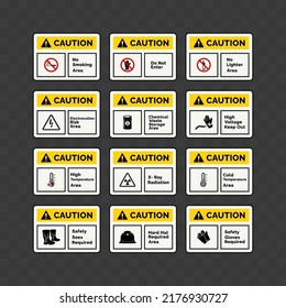 Caution Sign Collection Design Vector Illustration Stock Vector ...