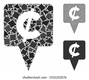 Cent Map Pointer Mosaic Tuberous Elements Stock Vector (Royalty Free ...