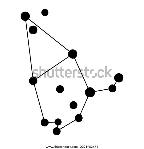Cepheus Constellation Map Vector Illustration Stock Vector (Royalty ...