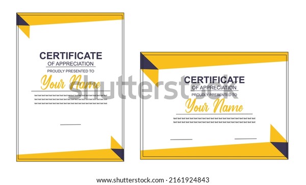 Certificate Appreciation Vector Design Unique Shape: เวกเตอร์สต็อก ...