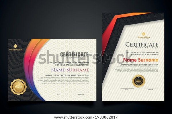 Certificate Template Luxury Realistic Texture Pattern Stock Vector ...