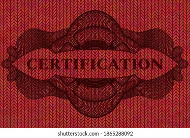 Certification Text Inside Linear Red Wool Stock Vector (Royalty Free ...