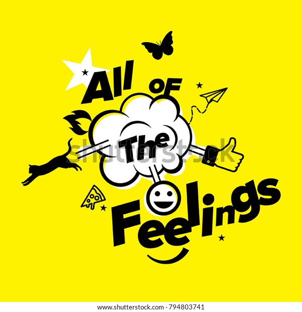 Chaotic Vector Illustration Wide Range Emotions Stock Vector (Royalty ...