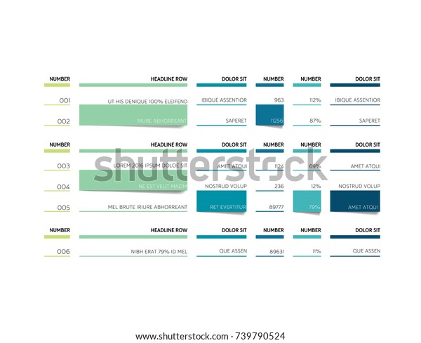 Chart Table Schedule Tab Planner Infographic Stock Vector (Royalty Free ...