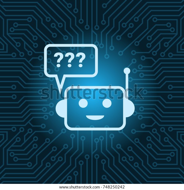 Chat Bot Face Icon Question Mark Stock Vector (Royalty Free) 748250242 ...