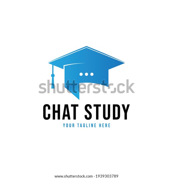 Chat Study Logo Design Vector Illustration Stock Vector (Royalty Free ...