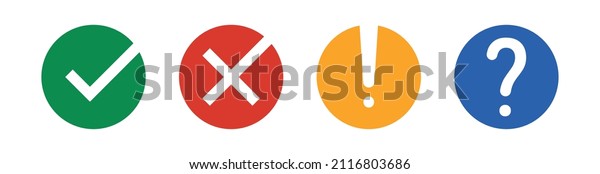 Check Cross Question Mark Vector Illustration Stock Vector (Royalty ...
