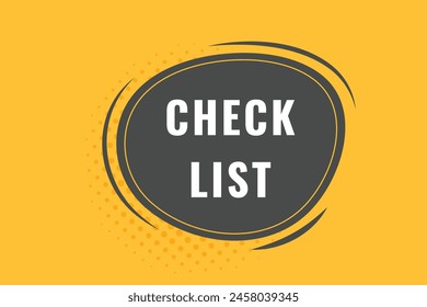 Check List Button Speech Bubble Banner Stock Vector (Royalty Free ...