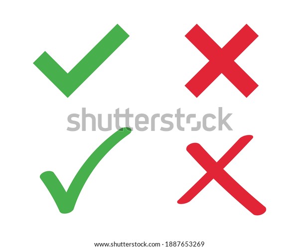 Check Mark Cross Different Versions Positive: เวกเตอร์สต็อก (ปลอดค่า ...