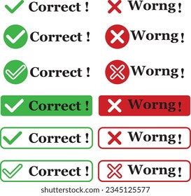 Check Mark Cross Set True Falseyesright Stock Vector (Royalty Free ...