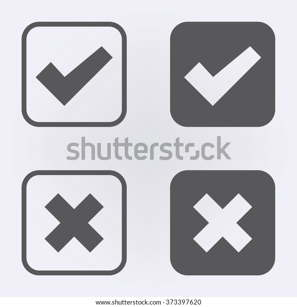 Check Mark Icon Set Vector Illustration Stock Vector (Royalty Free ...