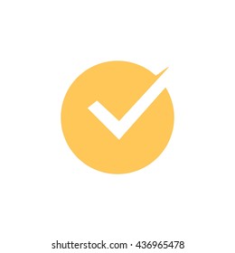 Checklist Done Icon Yellow White Background Stock Vector (Royalty Free ...