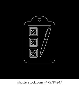Checklist White Vector Icon Stock Vector (Royalty Free) 475794247 ...