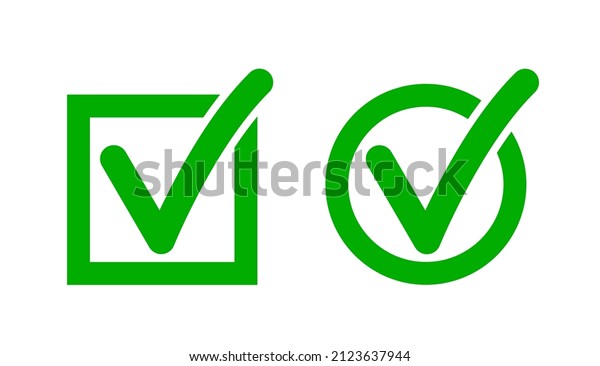 Checkmark Box Green Checkmark Circle Rectangle Stock Vector (Royalty ...
