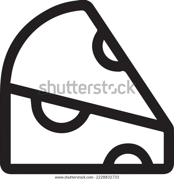 Cheese Wedge Icon Thin Linear Cheese Stock Vector (Royalty Free ...