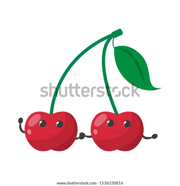 Cherry Character Face Vector Isolated Cartoon Stock Vector (Royalty ...