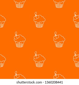 Cherry Cupcake Pattern Vector Orange Any Stock Vector (Royalty Free) 1360208441 | Shutterstock
