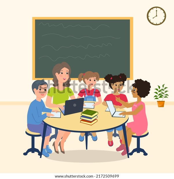 Child Coding Front Computer Their Home Stock Vector (Royalty Free ...