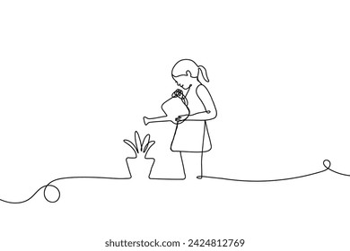 8 Little Girl Smelling Flower Line Art Images, Stock Photos, and ...
