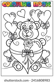 Valentines Day Coloring Pages Kids Stock Vector (Royalty Free ...