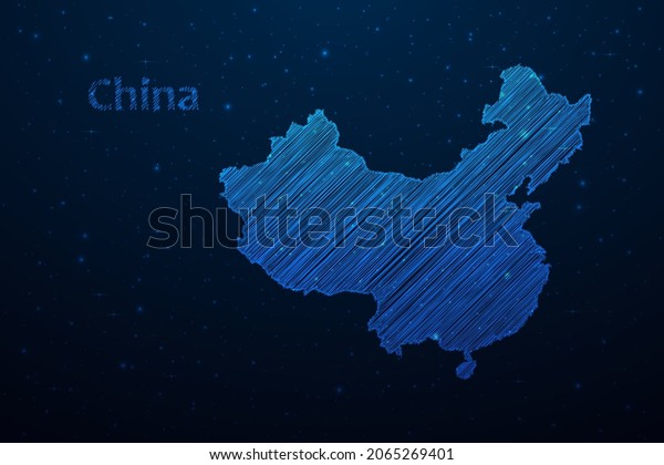 China Map Hand Drawn Scribble Sketchvector Stock Vector (Royalty Free ...