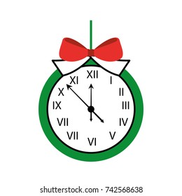 Christmas Clock Frame Bow Ribbon Decoration Stock Vector (Royalty Free ...