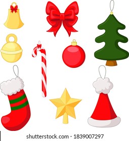 Christmas Symbols Set Colorful Christmas Icons Stock Vector (Royalty ...