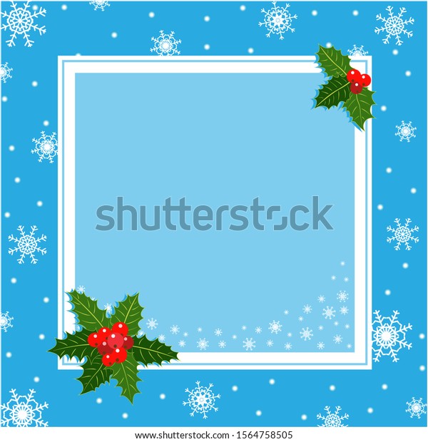Christmas Holidays Blue Winter Frame Card Stock Vector (Royalty Free ...