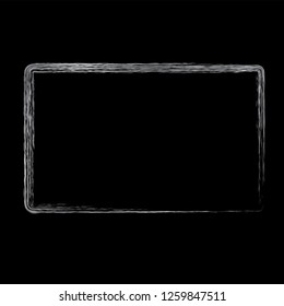 Chrome Rectangle Frame Black Background Stock Vector (Royalty Free ...