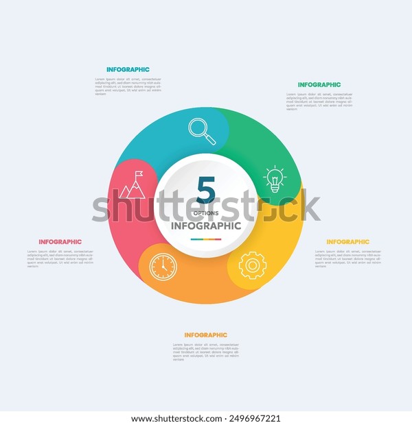 Circle Chart Infographic Template 5 Options Stock Vector (Royalty Free ...