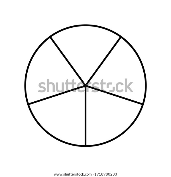 Circle Divided Into Five Equal Segments Stock Vector (Royalty Free ...