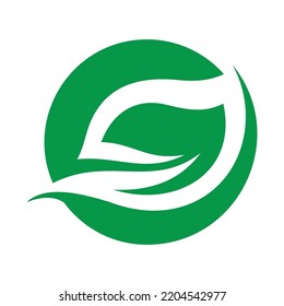 Circle Leaf Vector Logo Design Template Stock Vector (Royalty Free ...