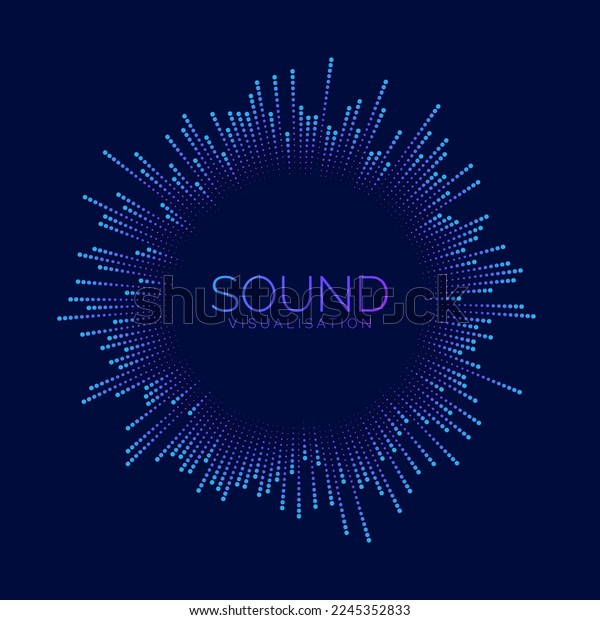 Circle Sound Wave Visualisation Pixel Music Stock Vector (Royalty Free ...