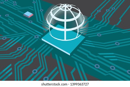 Circuit Globe Board Background Texture Vector Stock Vector (Royalty ...