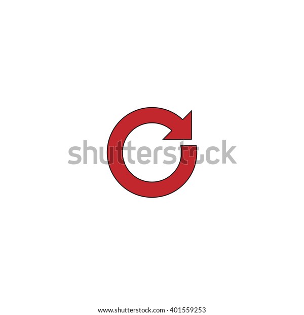 Circular Arrow Red Flat Simple Modern Stock Vector (Royalty Free ...