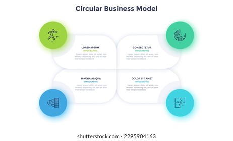 Business Model Four Colorful Circular Elements Stock Vector (Royalty ...