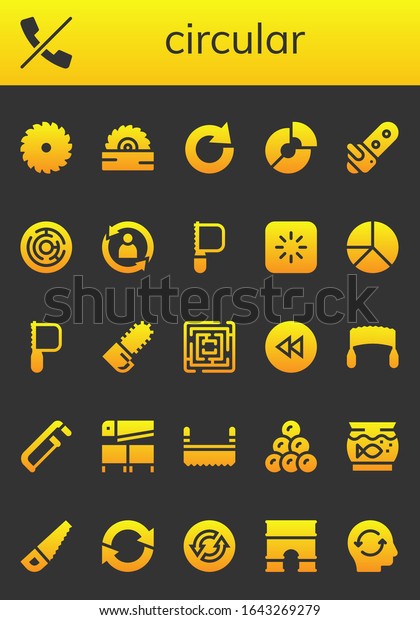 Circular Icon Set 26 Filled Circular Stock Vector (Royalty Free ...