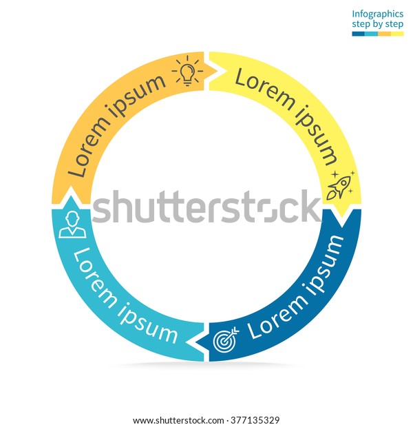 Circular Infographic Flat Thin Chart Graph Stock Vector (Royalty Free ...