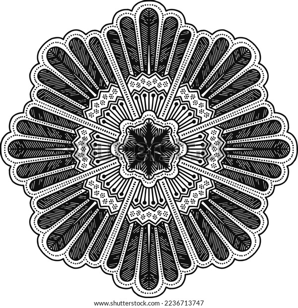 Circular Pattern Mandala Shape Henna Mehndi Stock Vector (Royalty Free ...