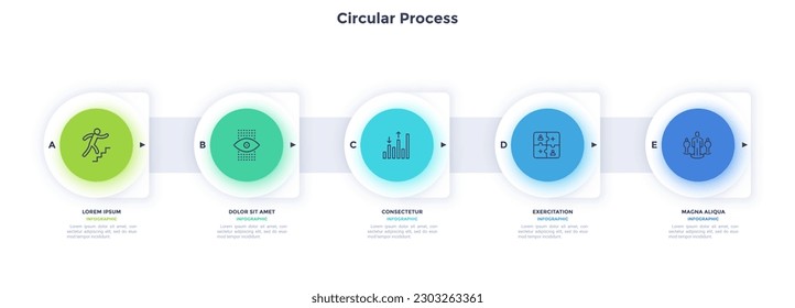 Informative Circular Process Infographic Chart Digital Stock Vector ...