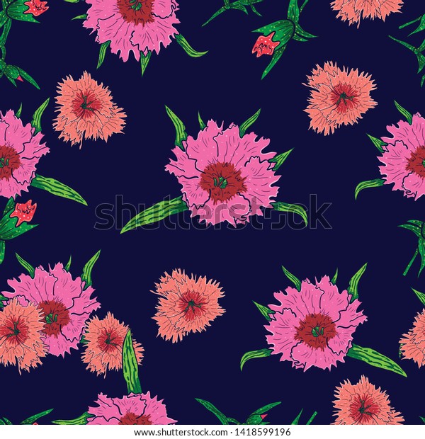 Clavel Color Flower Pattern Texture Stock Vector (Royalty Free ...