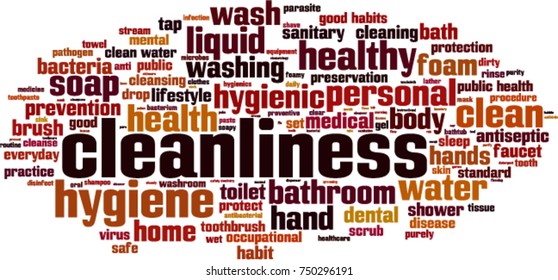 Cleanliness Word Cloud Concept Vector Illustration Stock Vector ...