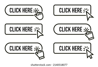 Click Here Button Hand Mouse Cursor Stock Vector (Royalty Free) 2227566743 | Shutterstock