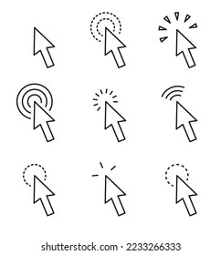 Click Icon Set Pointer Arrow Icons Stock Vector (Royalty Free) 2233266333 | Shutterstock