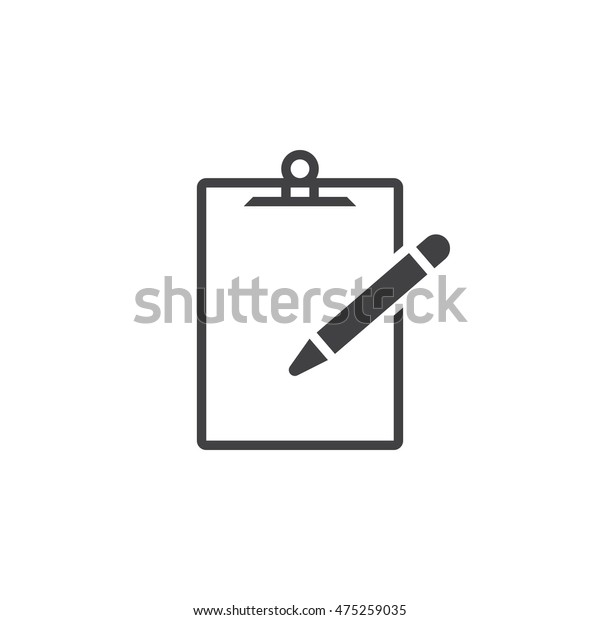 Clipboard Pencil Icon Vector Solid Logo Stock Vector (Royalty Free ...