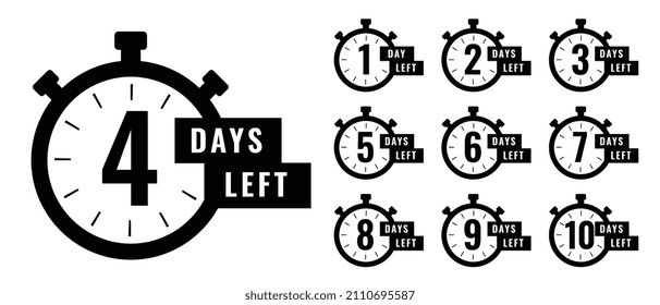 Clock Countdown Time Number Days Left Stock Vector (Royalty Free ...