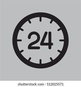 24 Hours Work Open Round Clock Stock Vector (Royalty Free) 1807183312 ...