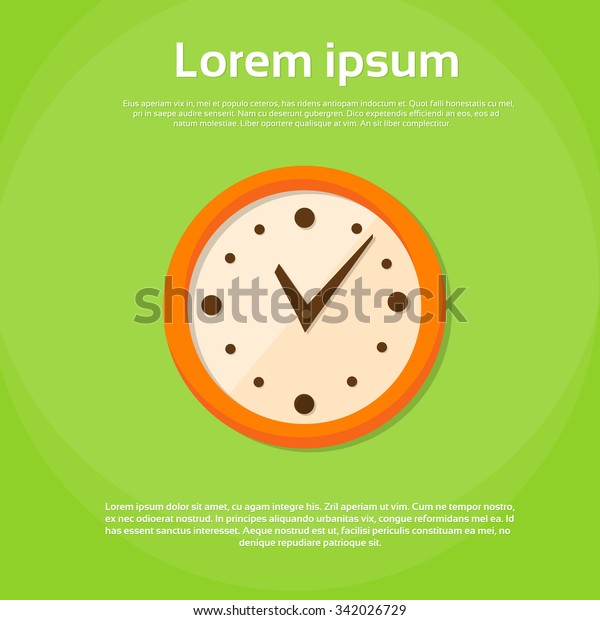 Clock Time Blue Icon Flat Vector Stock Vector (Royalty Free) 342026729 ...